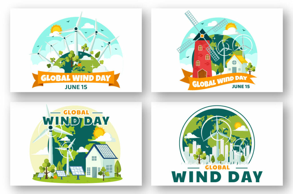 12 Global Wind Day Illustration - MasterBundles