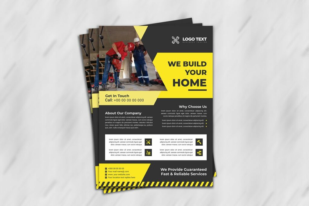Construction Flyer Template - MasterBundles