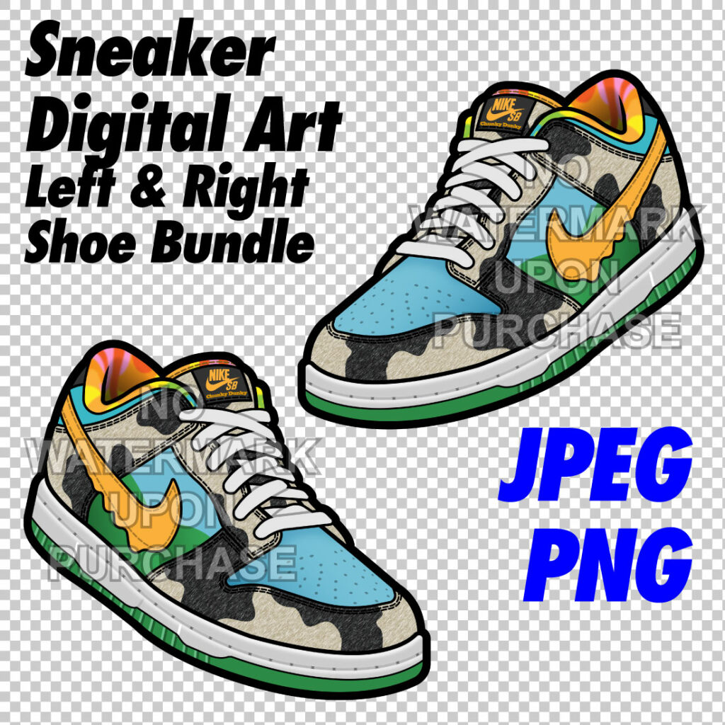 Dunk Low Chunky Dunky JPEG PNG Sneaker Art Right & Left Shoe Bundle ...