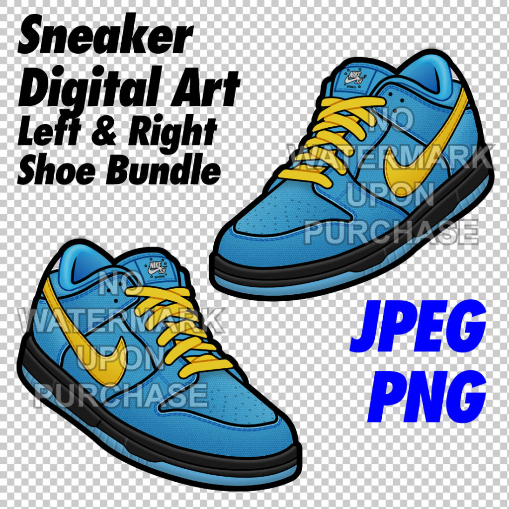 Dunk Low Powerpuff Girls Bubbles JPEG PNG Sneaker Art Right & Left Shoe ...