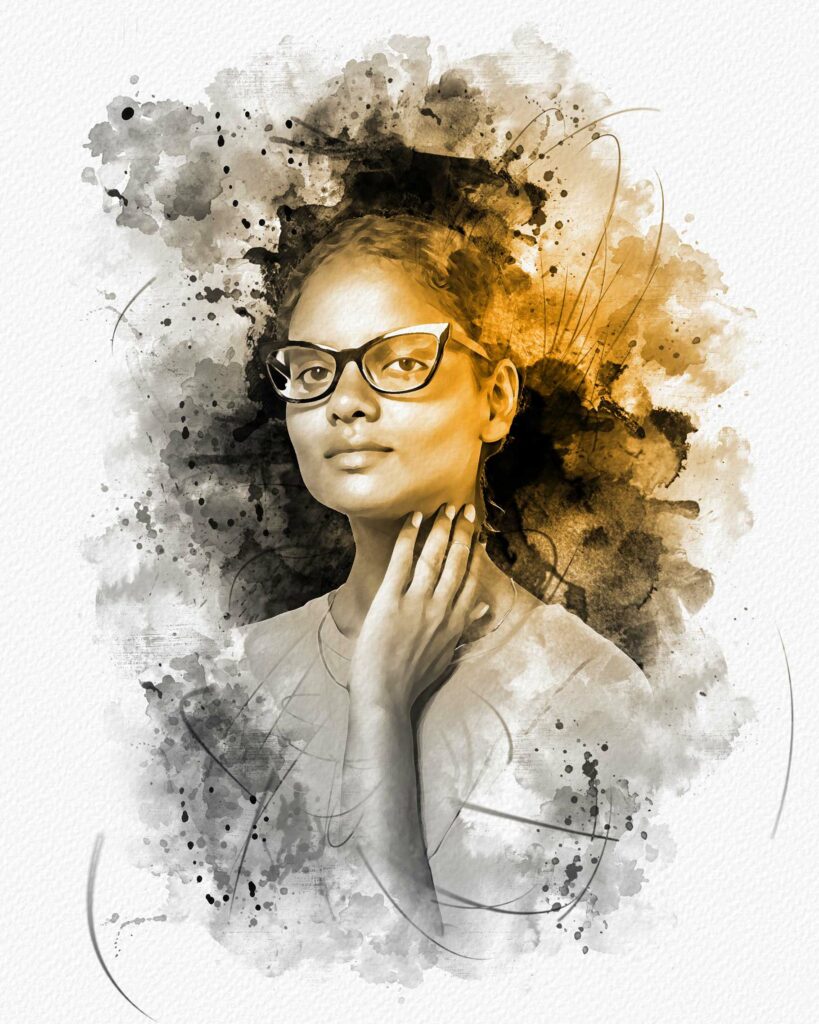 Portrait Of Person With Watercolor - MasterBundles