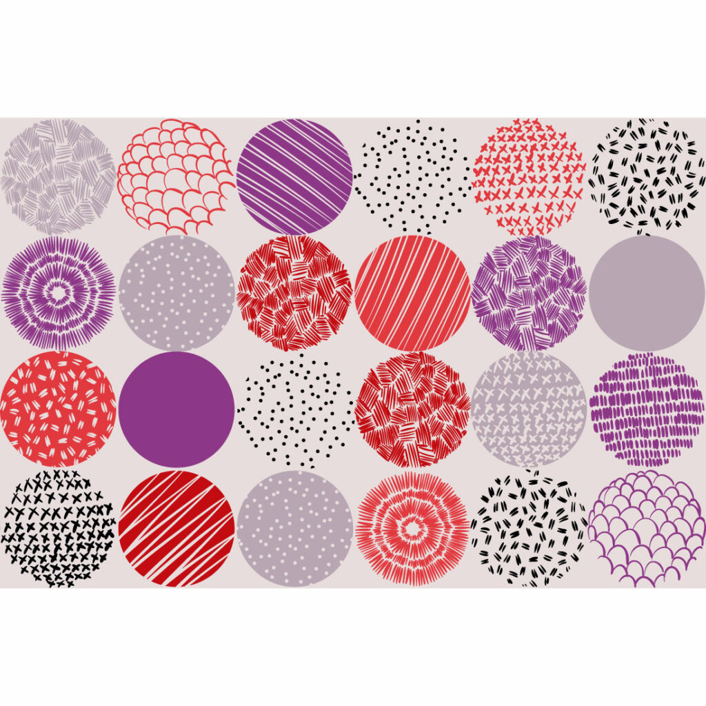 Round Decor Memphis Elements Seamless Patterns - MasterBundles