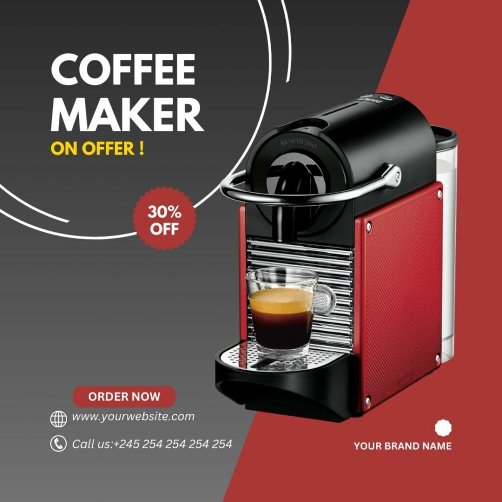 1 Instagram sized Canva Coffee Maker Sale Design Template Bundle – $4 ...