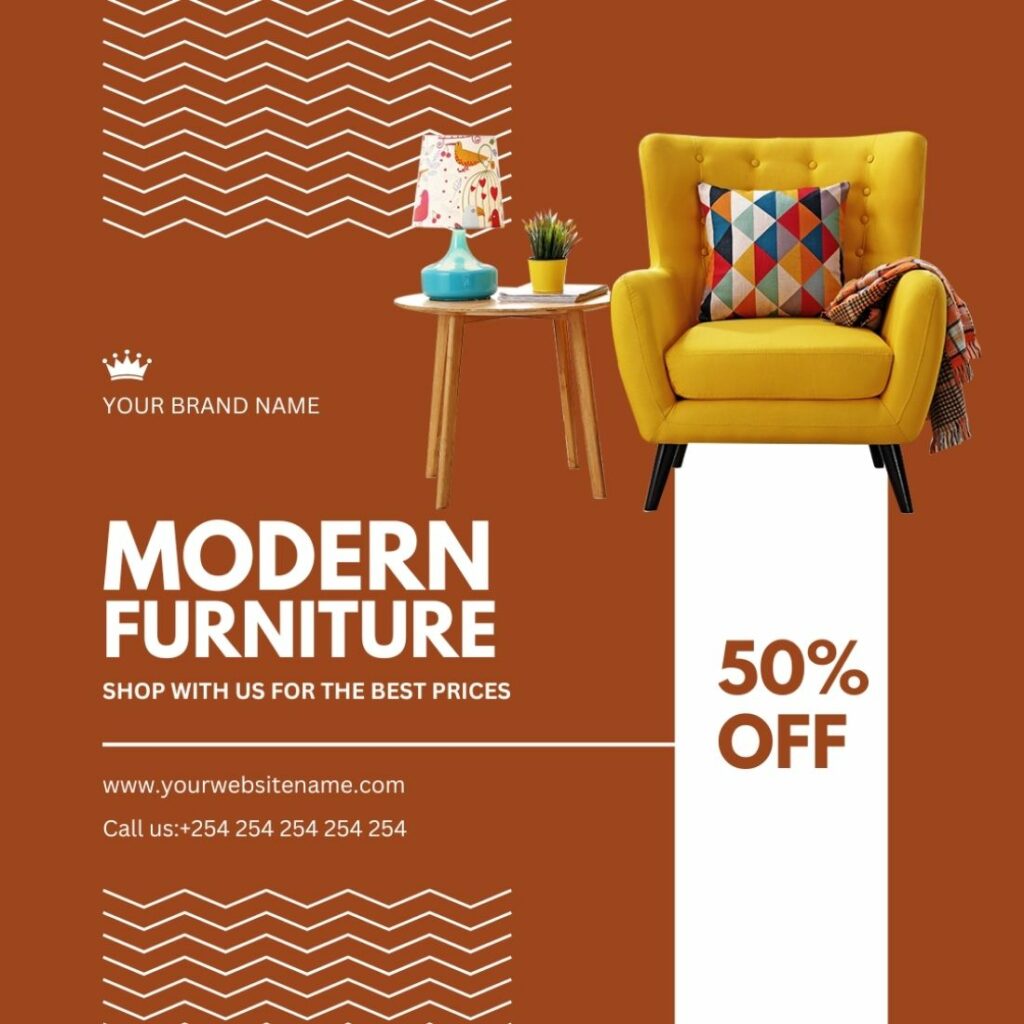 1 Instagram sized Canva Modern Furniture Design Template Bundle – $4 ...