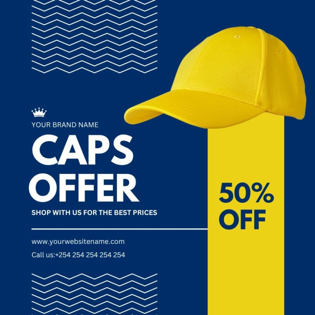 1 Instagram sized Canva Caps Offer Sale Design Template Bundle – $4 ...