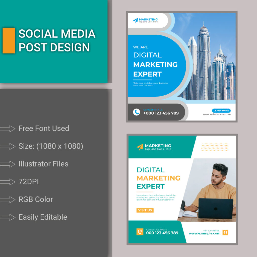 Social Media Posts Design - MasterBundles