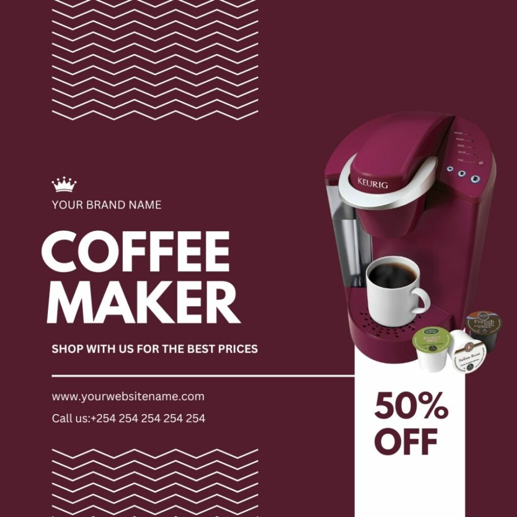 1 Instagram sized Canva Coffee Maker Design Template Bundle – $4 ...