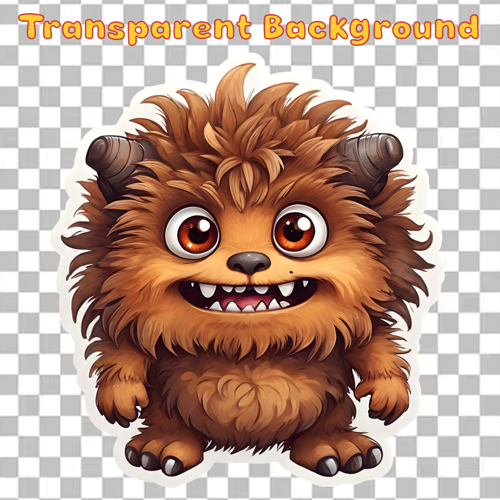 Brown Monsters Cute Stickers - MasterBundles