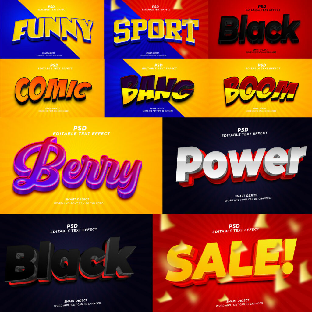 Best PSD bundle 3D editable text effect - MasterBundles