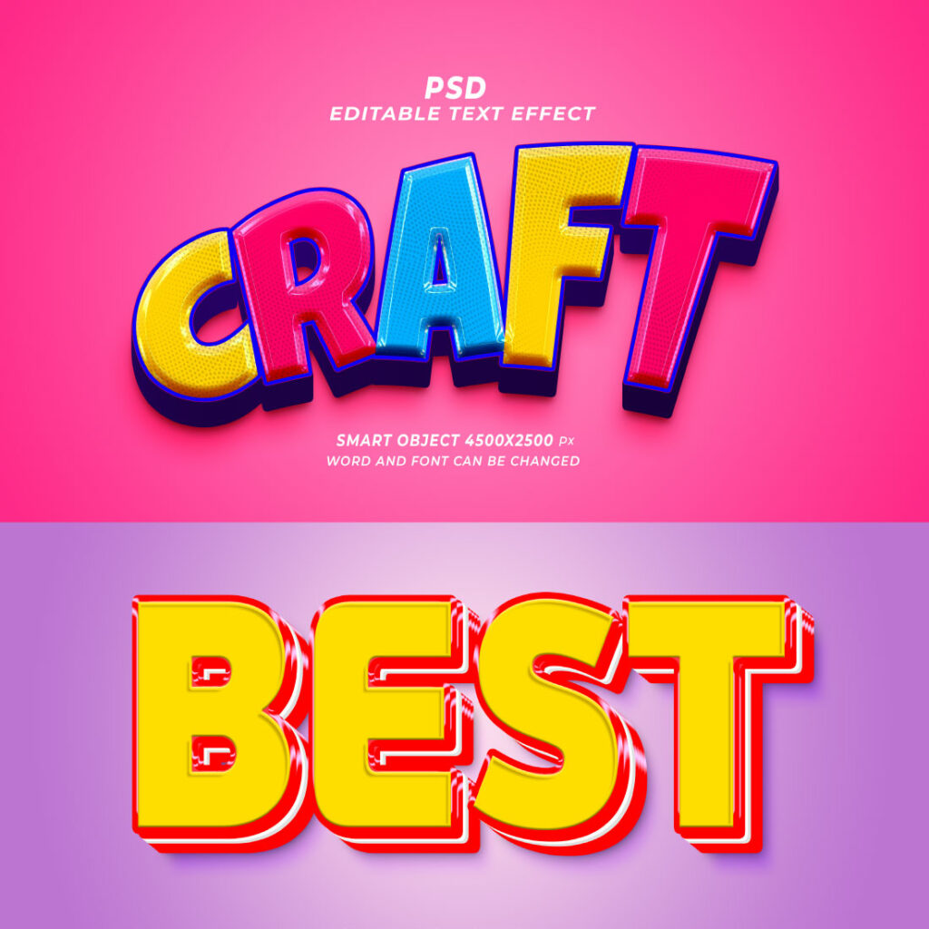 Best PSD pack 3D editable text effect phoshop template - MasterBundles