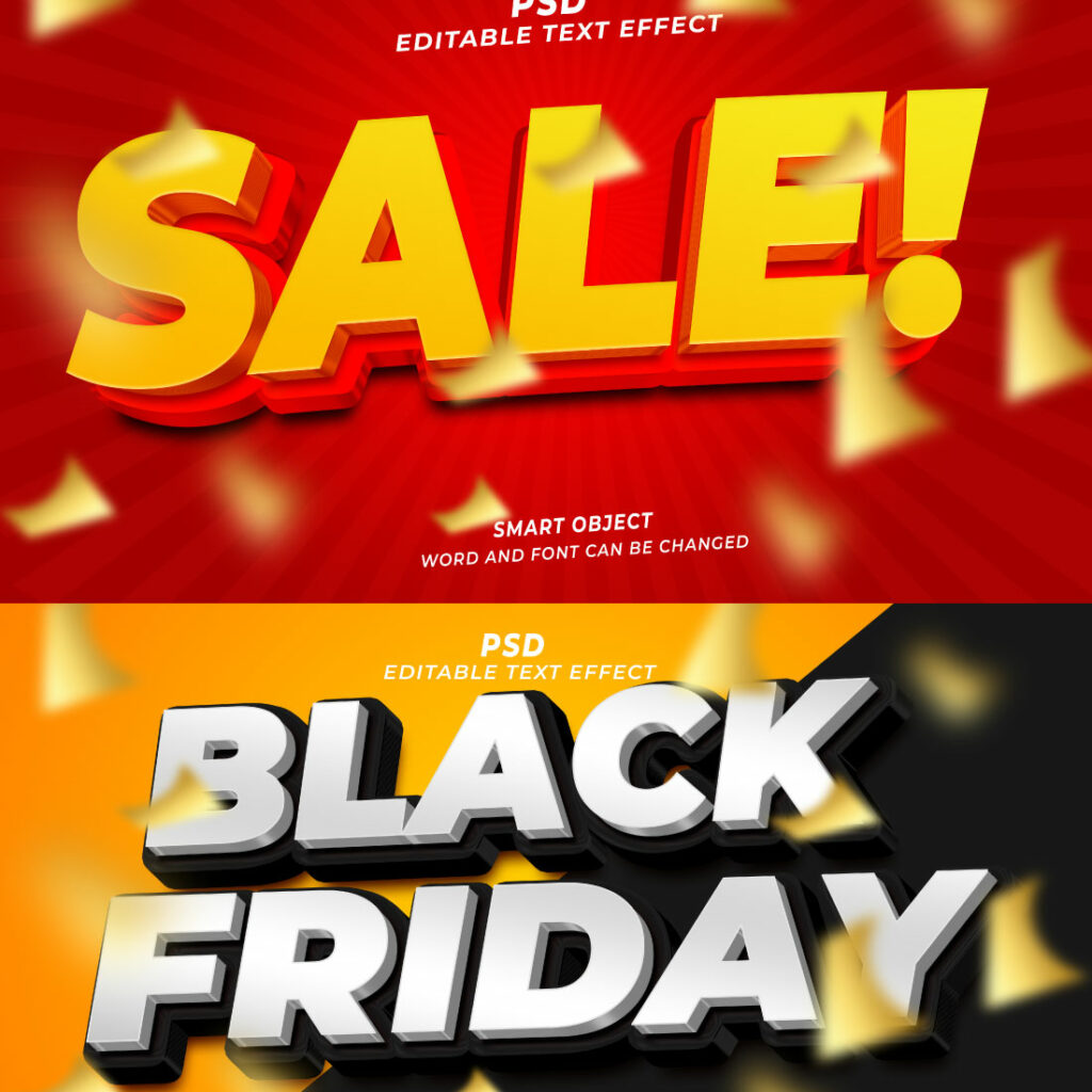 Sale Bundle PSD bundle 3D editable text effect - MasterBundles