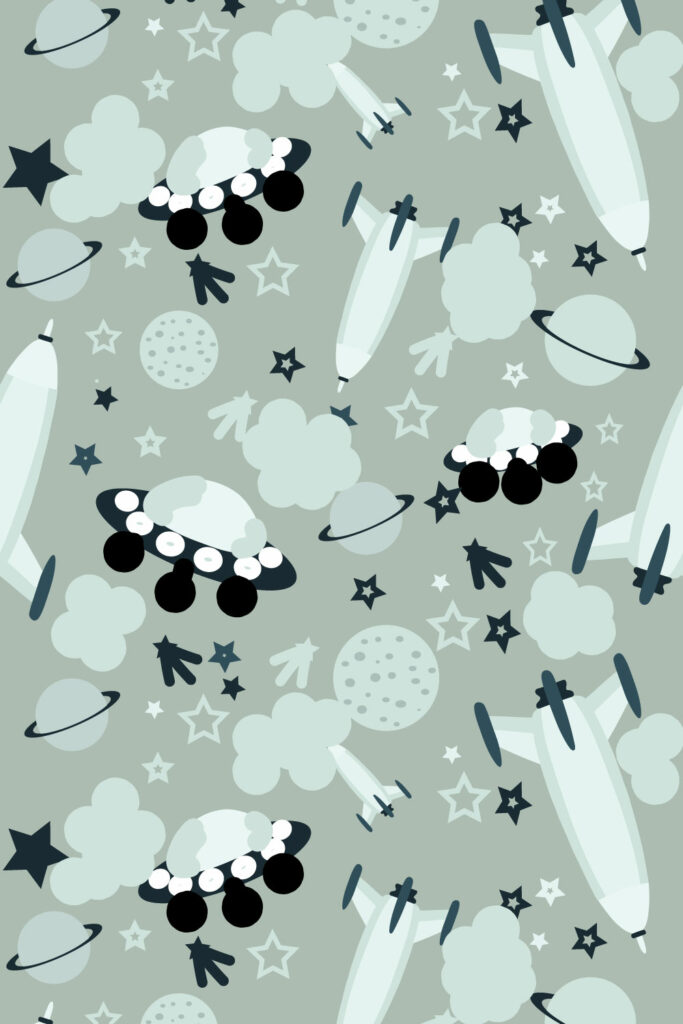 Spaceship Seamless Pattern – MasterBundles