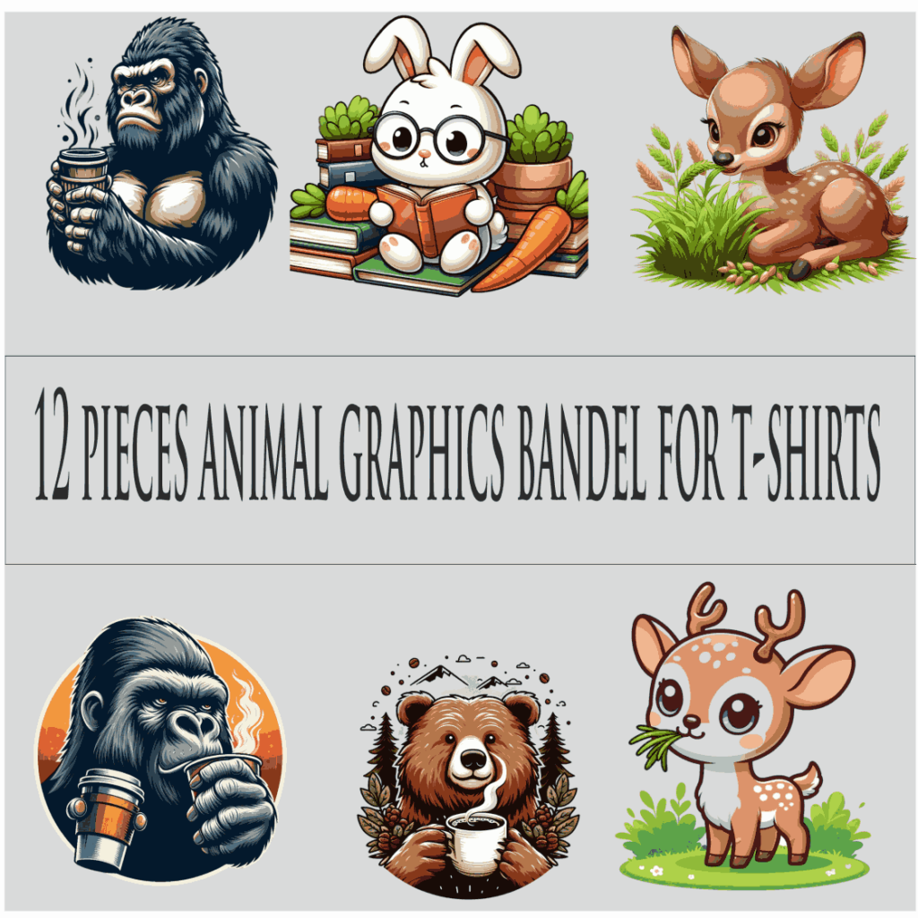 12pcs bundel of animal graphics for t-shir printing transparent ...