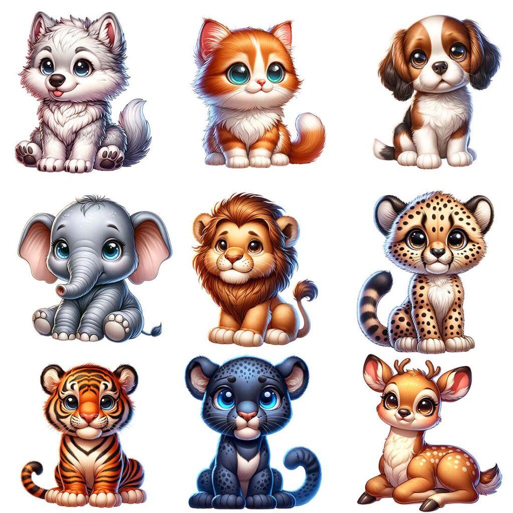 Cute Animals Clipart Bundle | Animals Clipart | PNG Bundle - MasterBundles