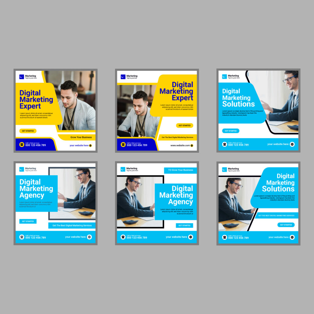 Social Media Posts Template Design - MasterBundles