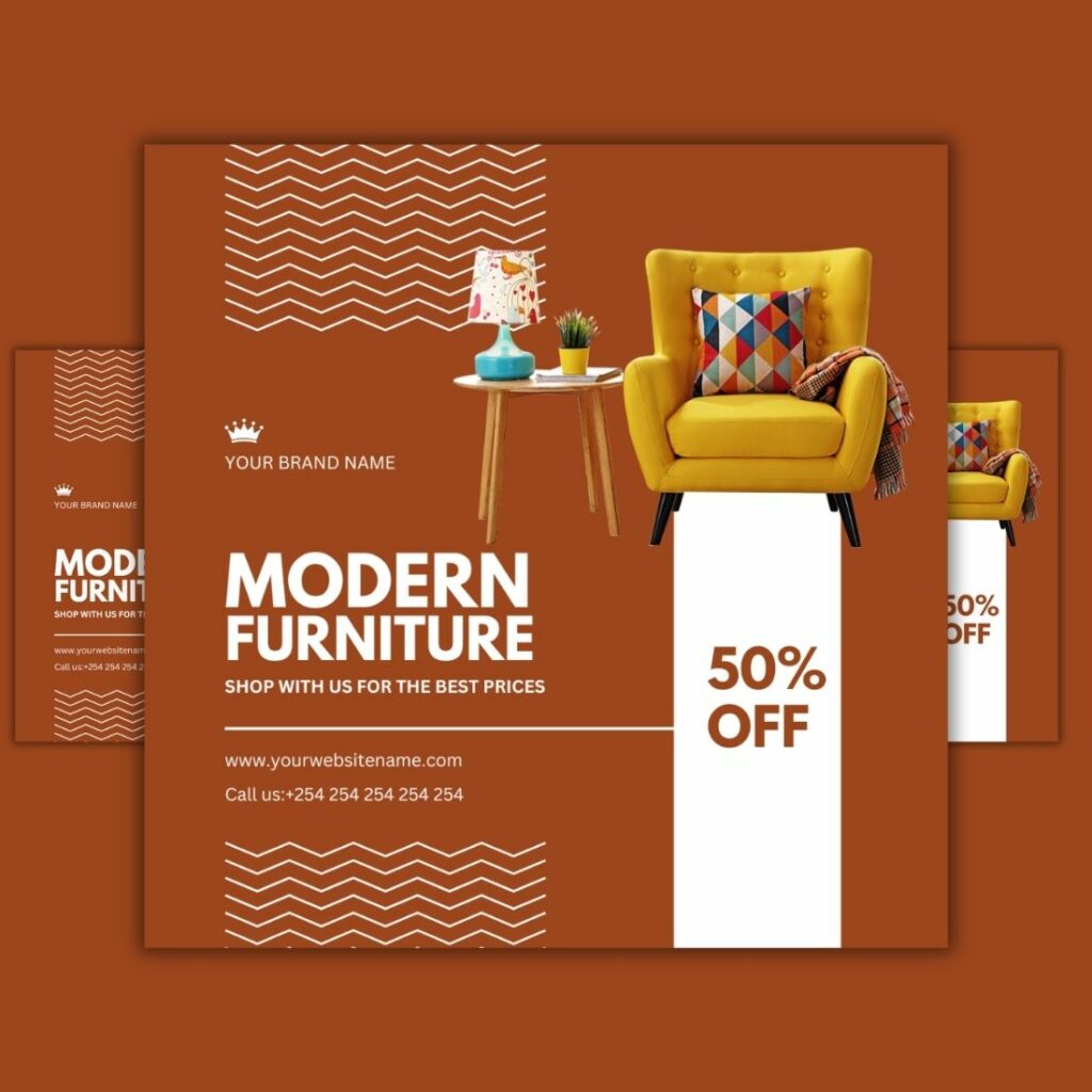 1 Instagram sized Canva Modern Furniture Design Template Bundle – $4 ...