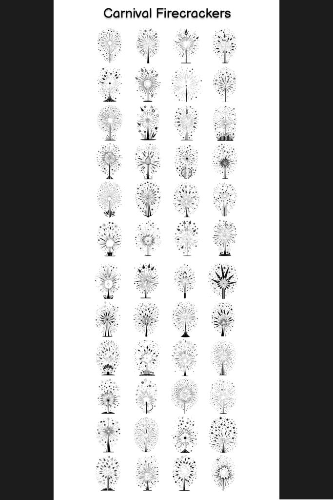 Carnival Firecrackers Element Black - MasterBundles