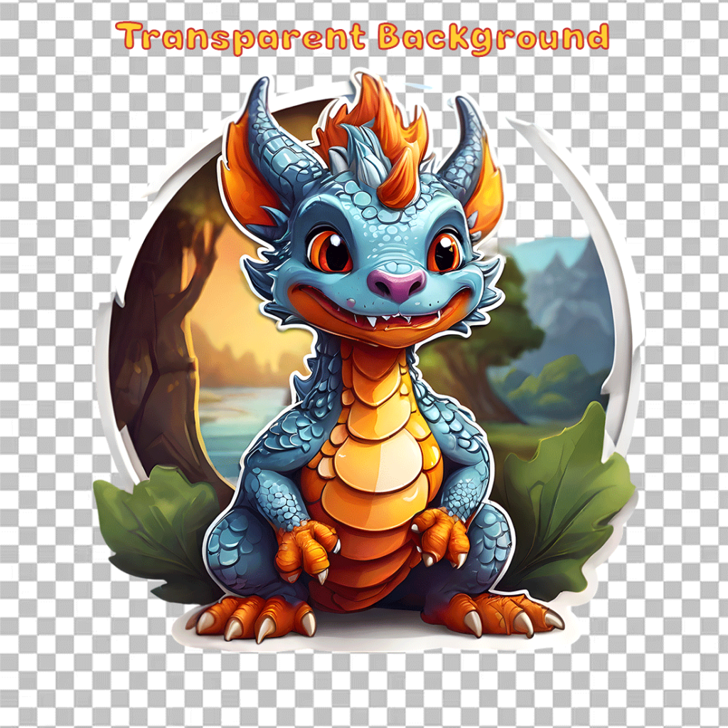 Cute Dragon Stickers 4 PNG - MasterBundles