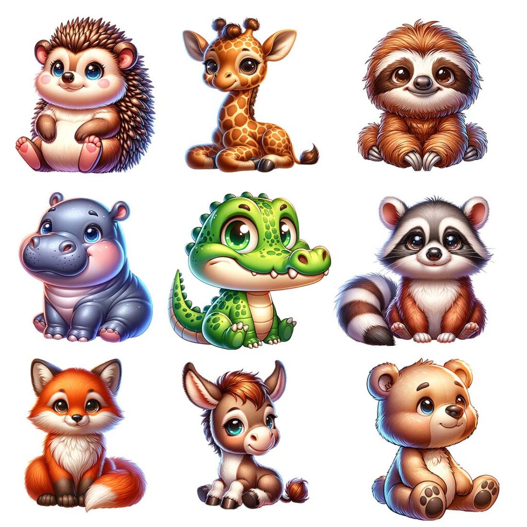 Cute Animals Clipart Bundle | Animals Clipart | PNG Bundle - MasterBundles