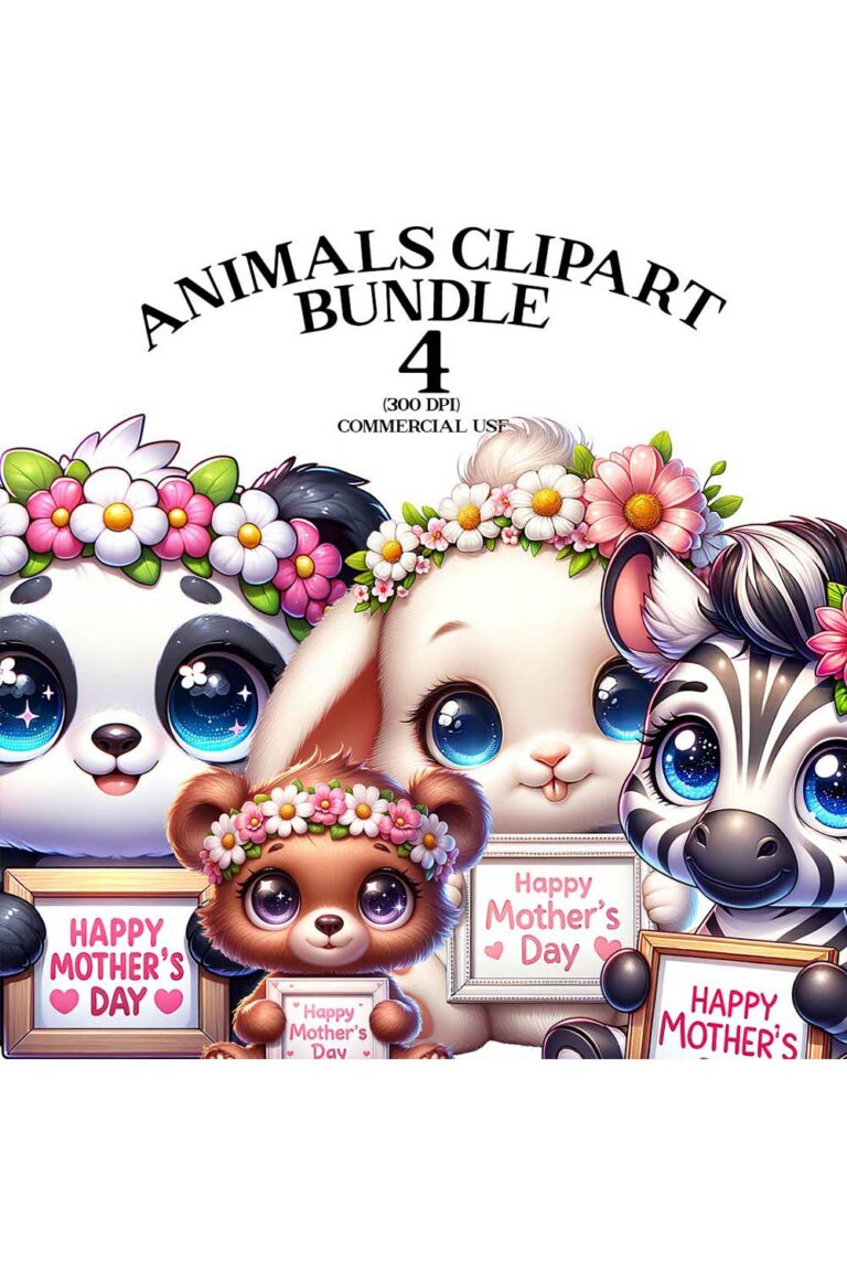 Mothers Day Animals Clipart Bundle | Clipart Bundle - MasterBundles