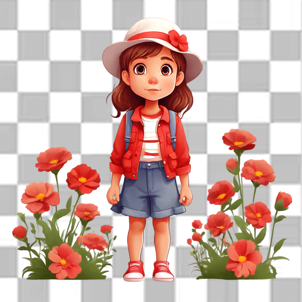 Floral Cute Girl Cliparts - MasterBundles