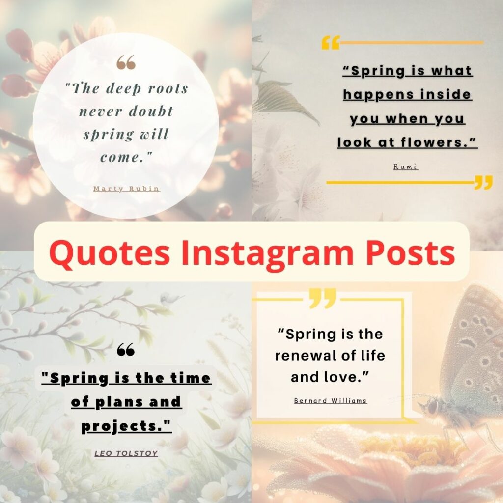 Quotes Instagram Posts. Set Of Quotes About Spring For Instagram Posts ...