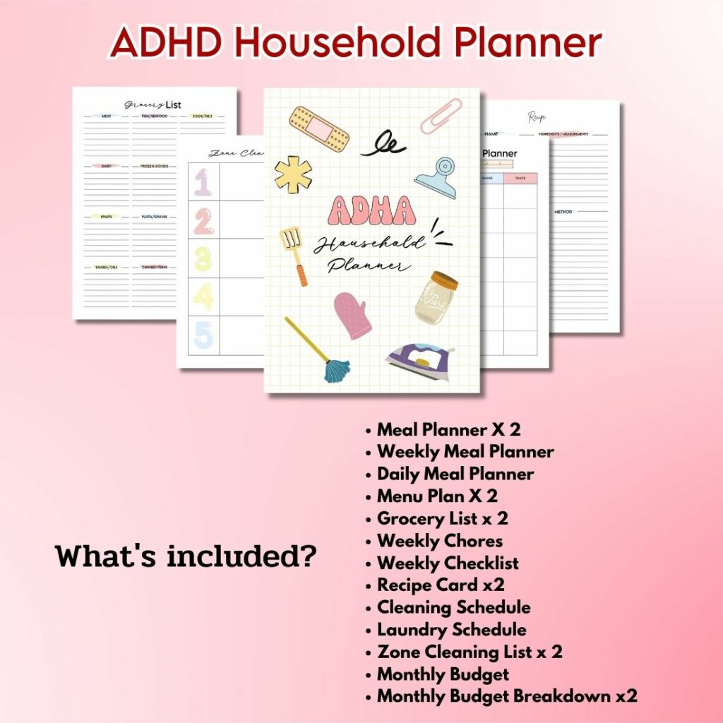 ADHD Household Planner - CANVA Template - MasterBundles