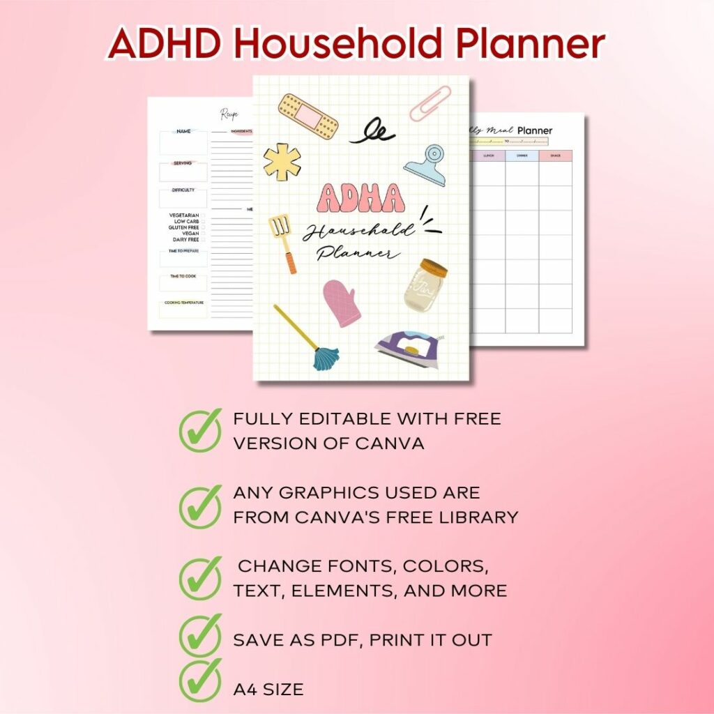 ADHD Household Planner - CANVA Template - MasterBundles