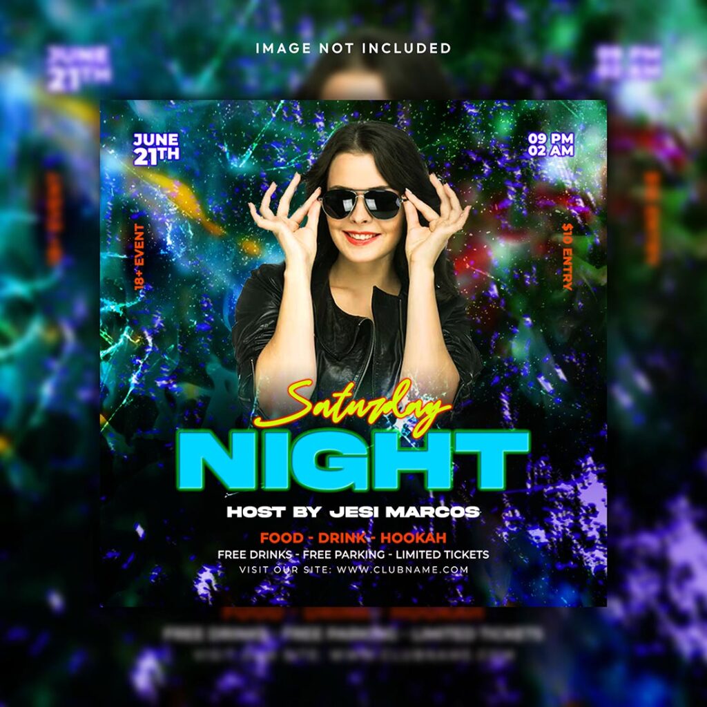 Night Party Social Promotional Template - MasterBundles