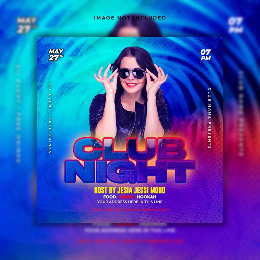 Night Party Social Promotional Template - MasterBundles