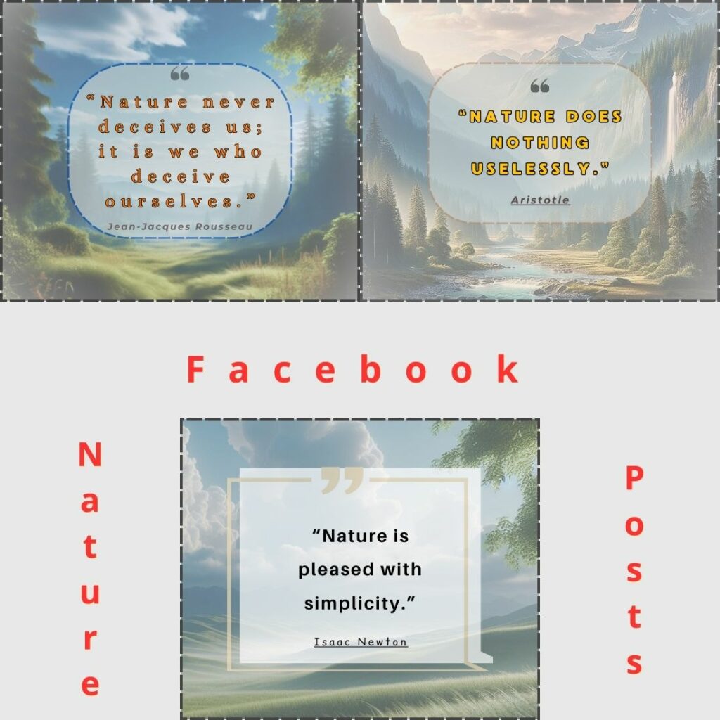 Quotes for Facebook. Set of 15 nature posts for Facebook - MasterBundles