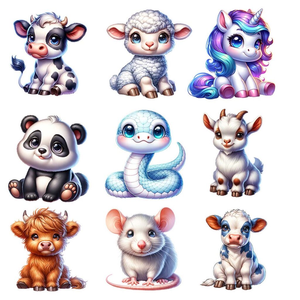 Cute Animals Clipart Bundle | Animals Clipart | PNG Bundle - MasterBundles
