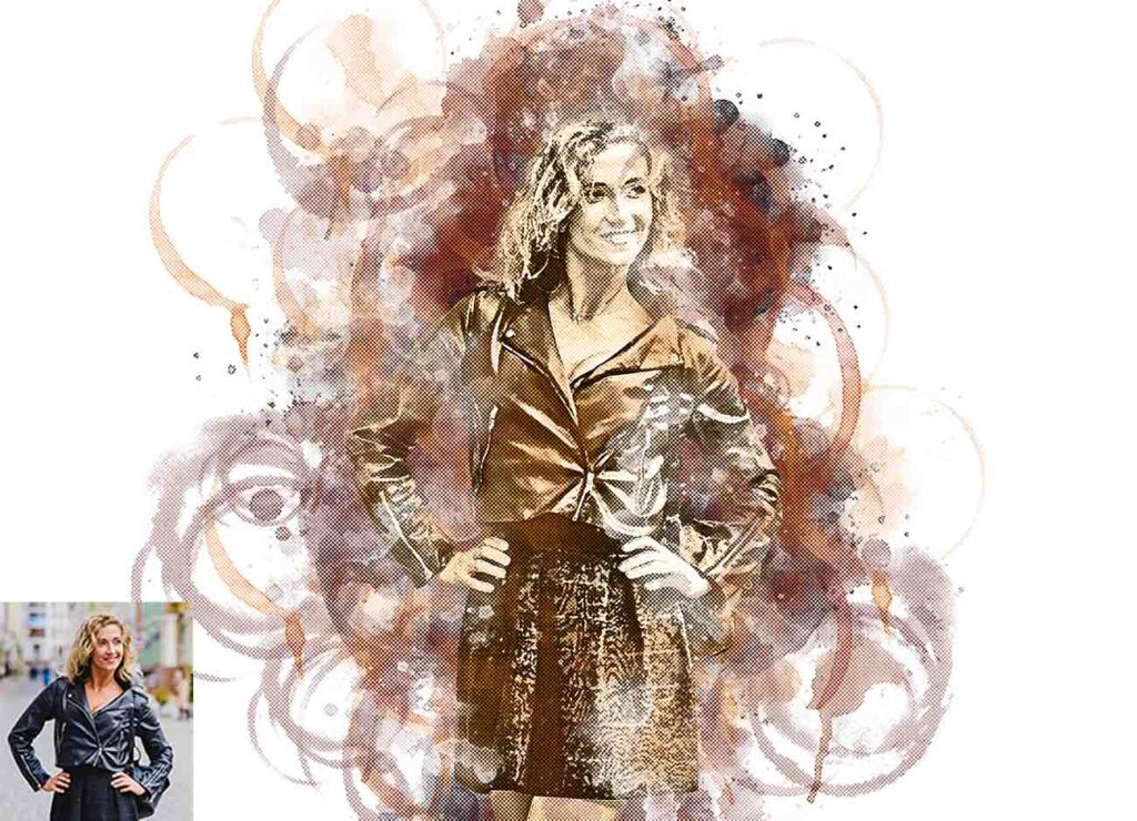 Realistic Coffee Stain Photoshop Action - MasterBundles