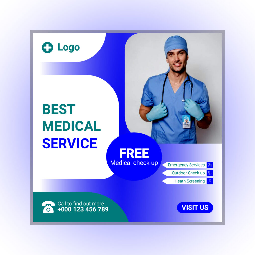 Medical and Healthcare Social Media Posts Design Template - MasterBundles