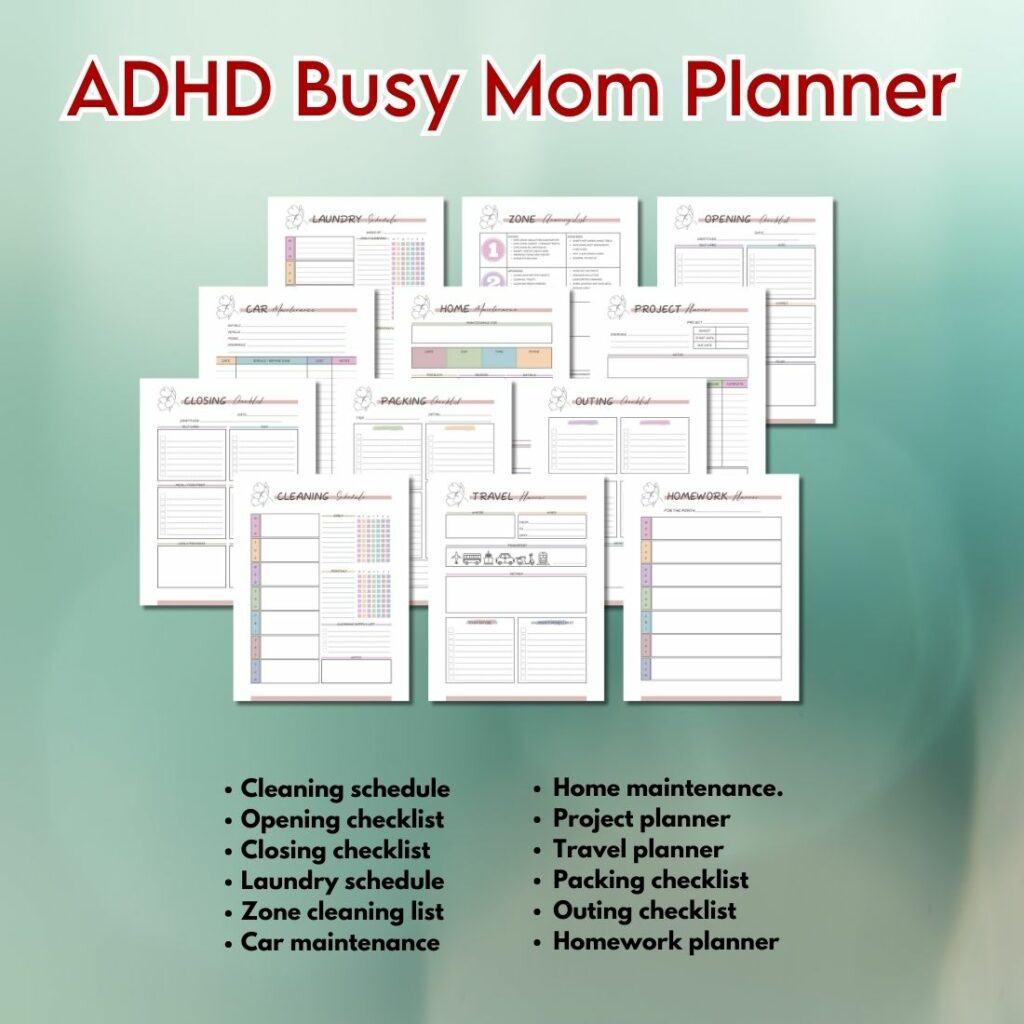 ADHD Busy Mom Planner - Canva Template - MasterBundles