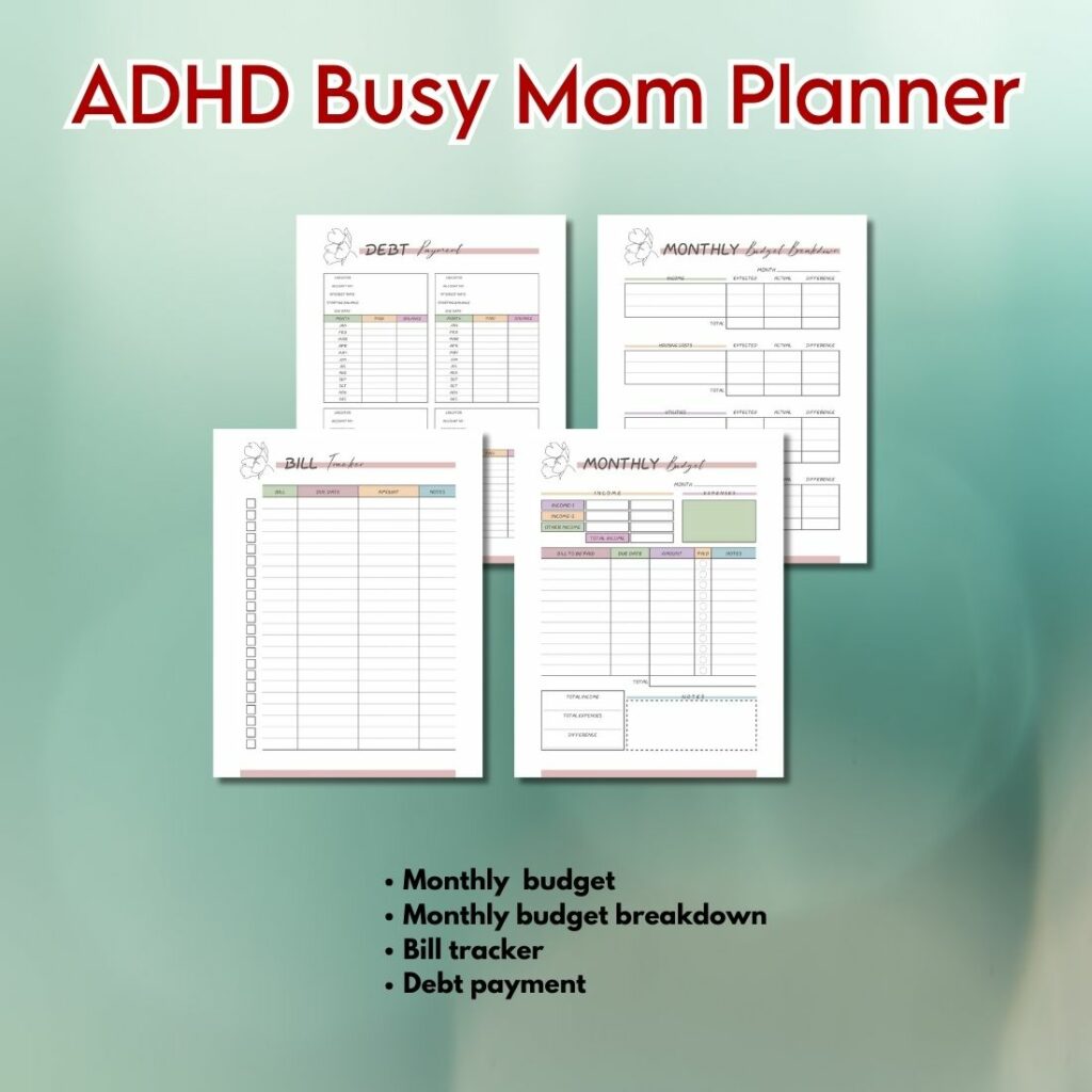 ADHD Busy Mom Planner - Canva Template - MasterBundles
