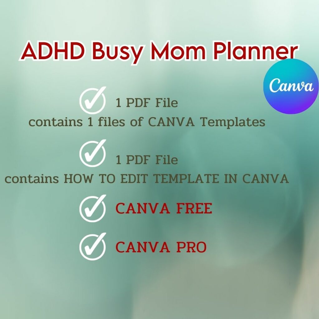 ADHD Busy Mom Planner - Canva Template - MasterBundles