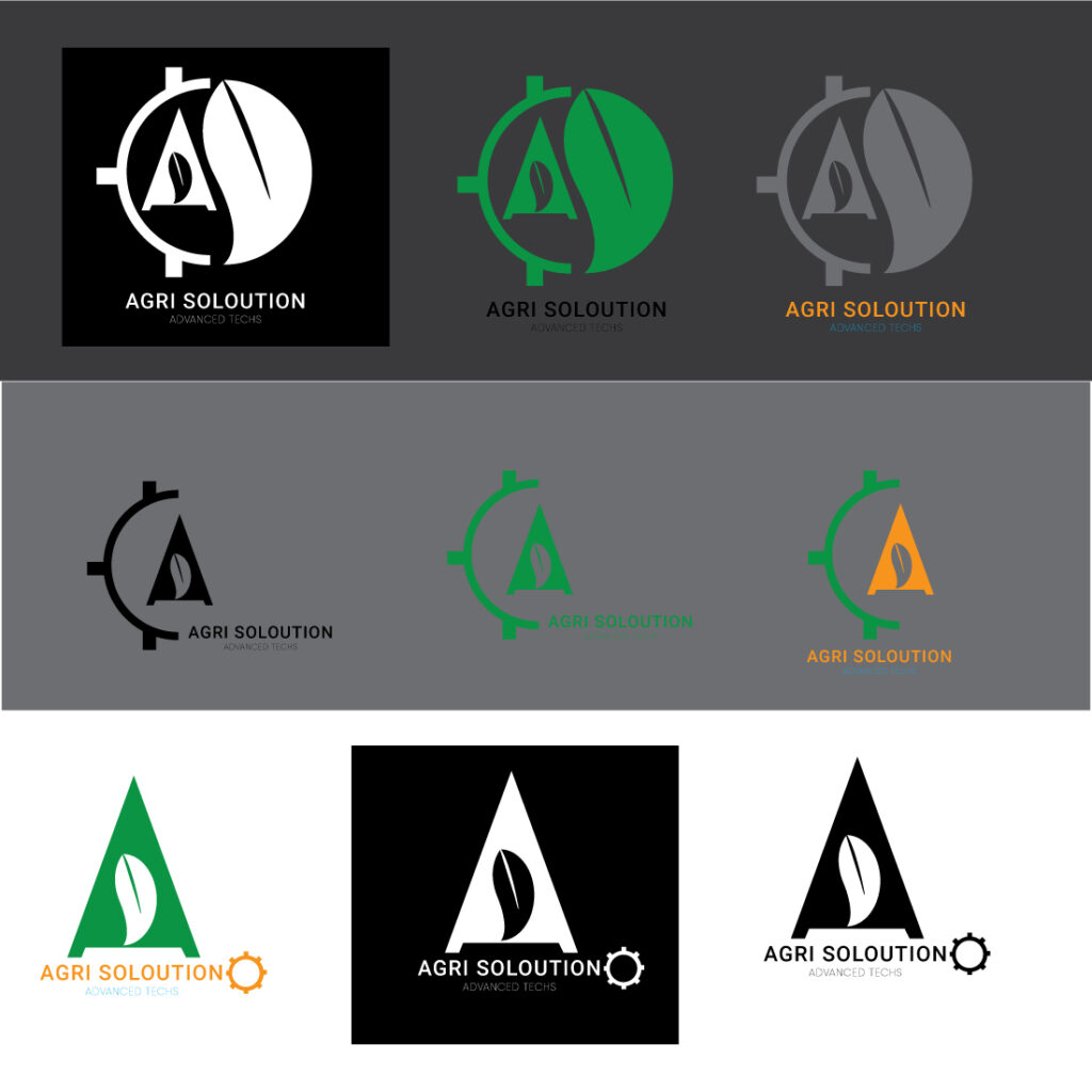 Three agriculture, Farming and agro tech logos - MasterBundles