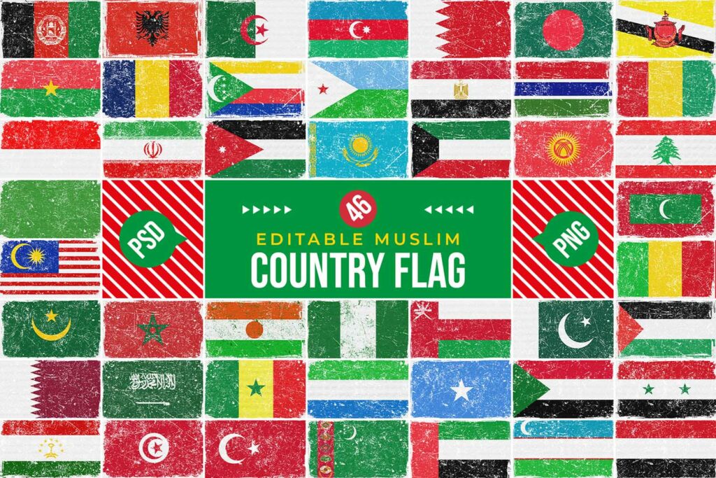 46 Muslim National Flag Design - MasterBundles