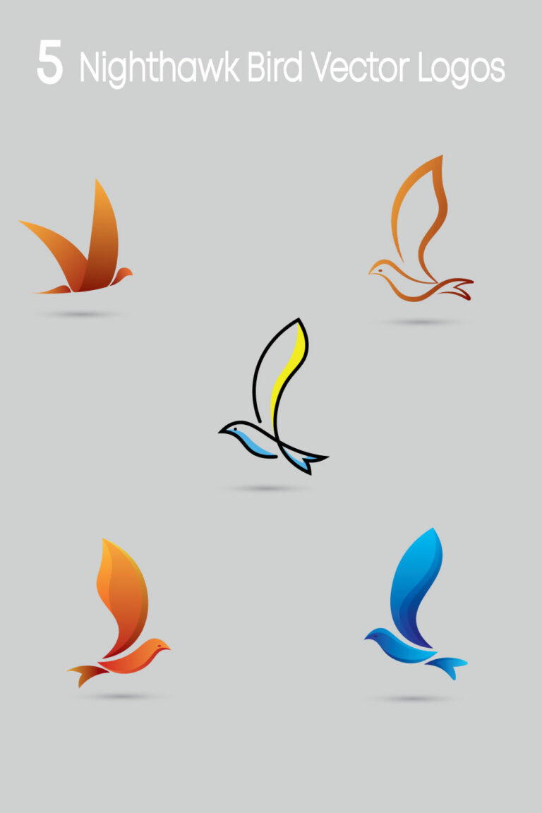 5 Nighthawk Bird Vector Logos - MasterBundles