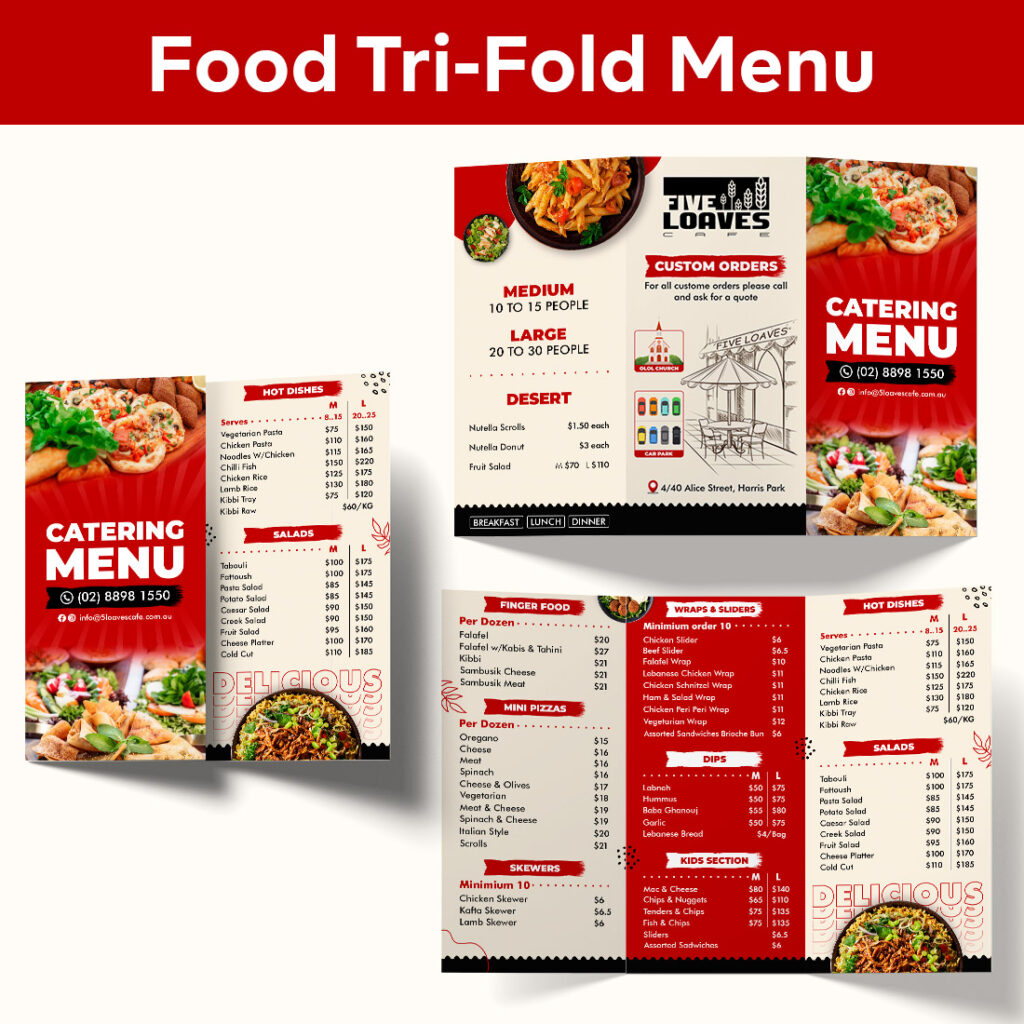 Food Restaurant Tri-Folded Brochure - MasterBundles