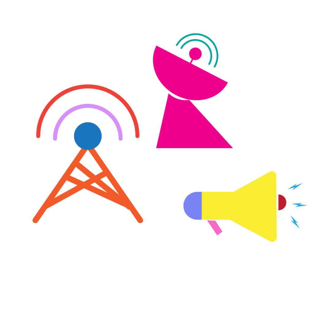 broadcasting icon or set of broadcasting logo