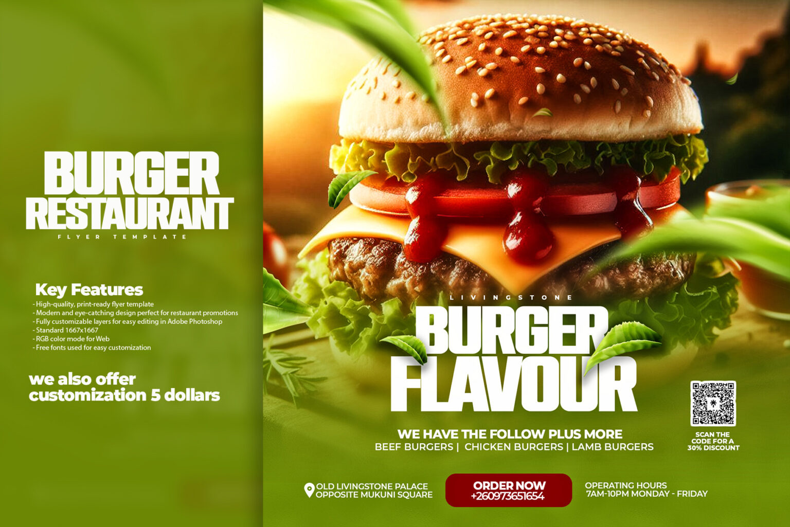 Burger Restaurant Flyer Template - MasterBundles
