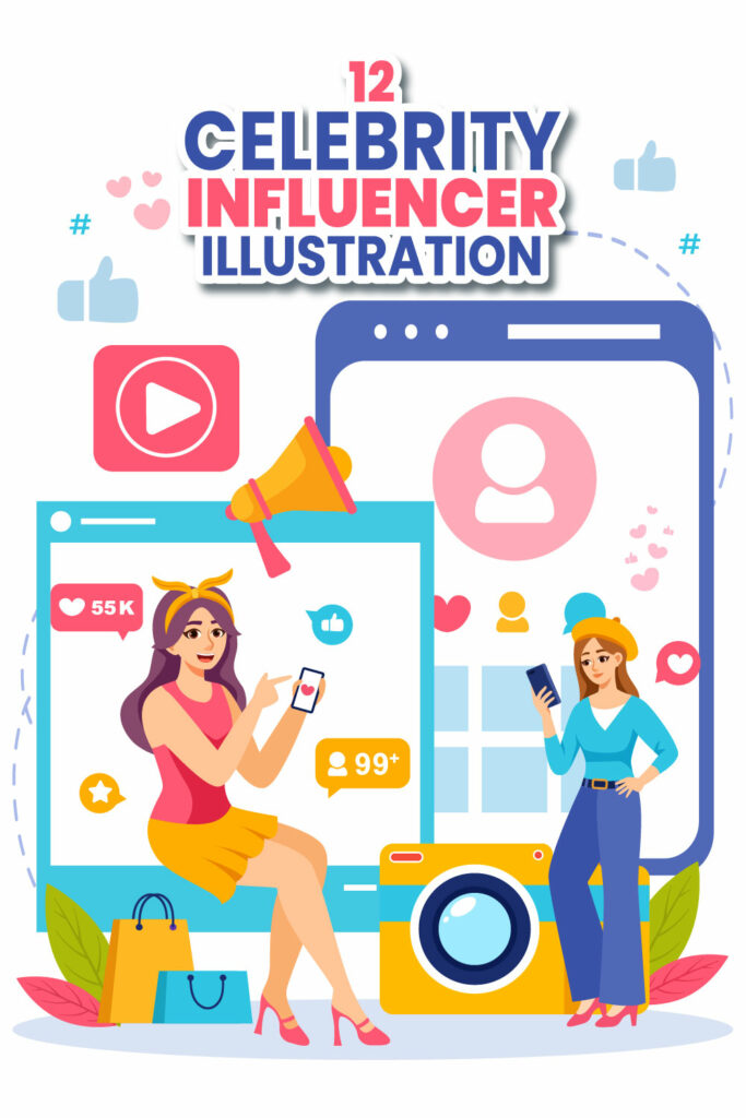12 Celebrity Influencer Illustration - MasterBundles