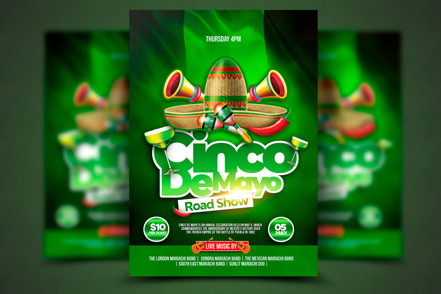 Cinco de Mayo Poster Template Design - MasterBundles