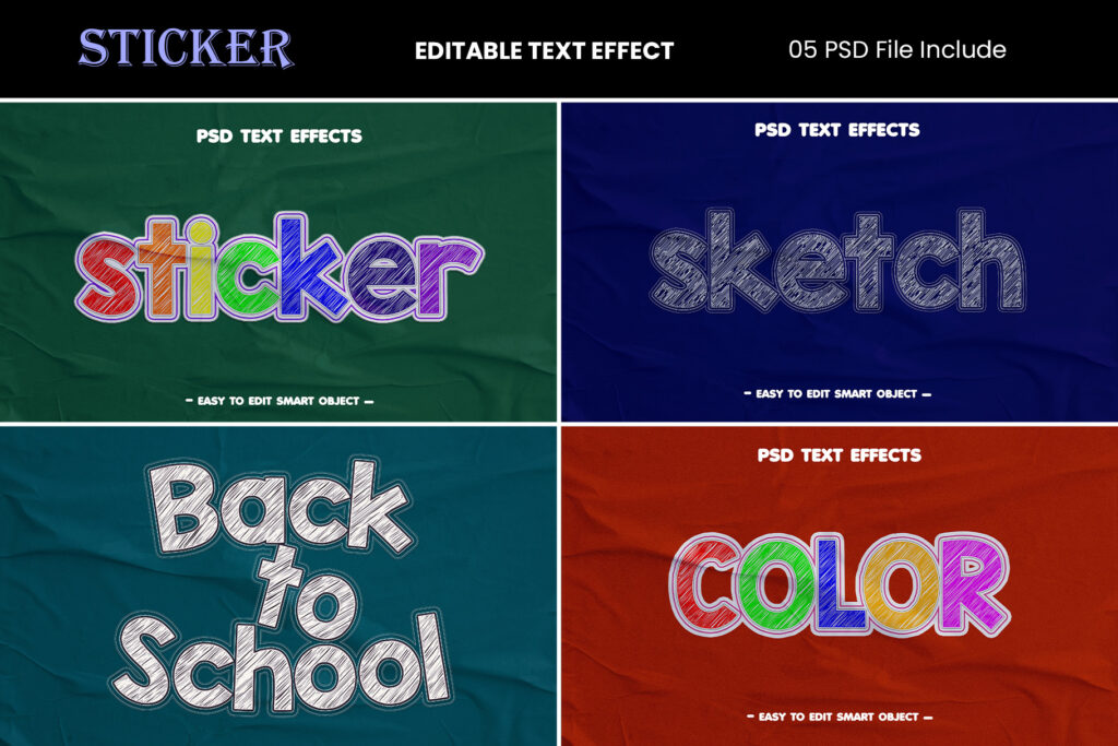 Editable Sticker Text Effect - MasterBundles