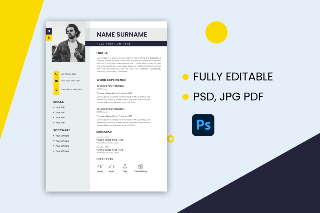 Creative Web Designer Resume Template PSD - MasterBundles