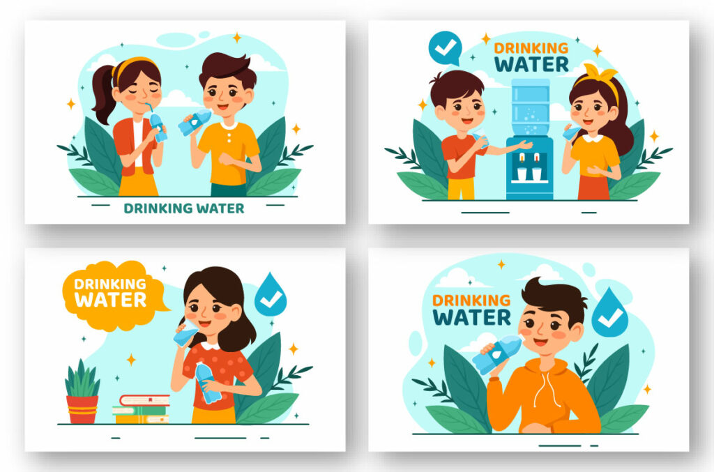 9 Drinking Water Illustration - MasterBundles