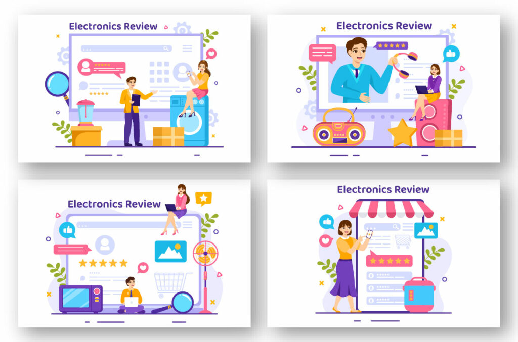 12 Electronics Review Illustration - MasterBundles