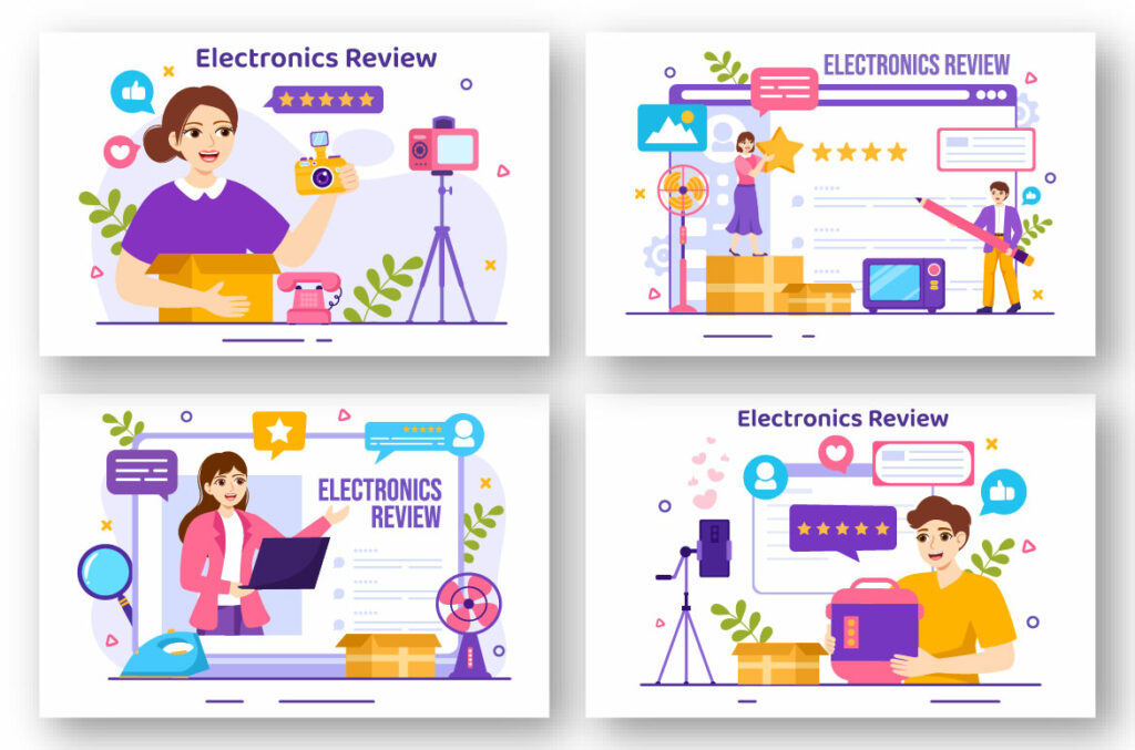 12 Electronics Review Illustration - MasterBundles